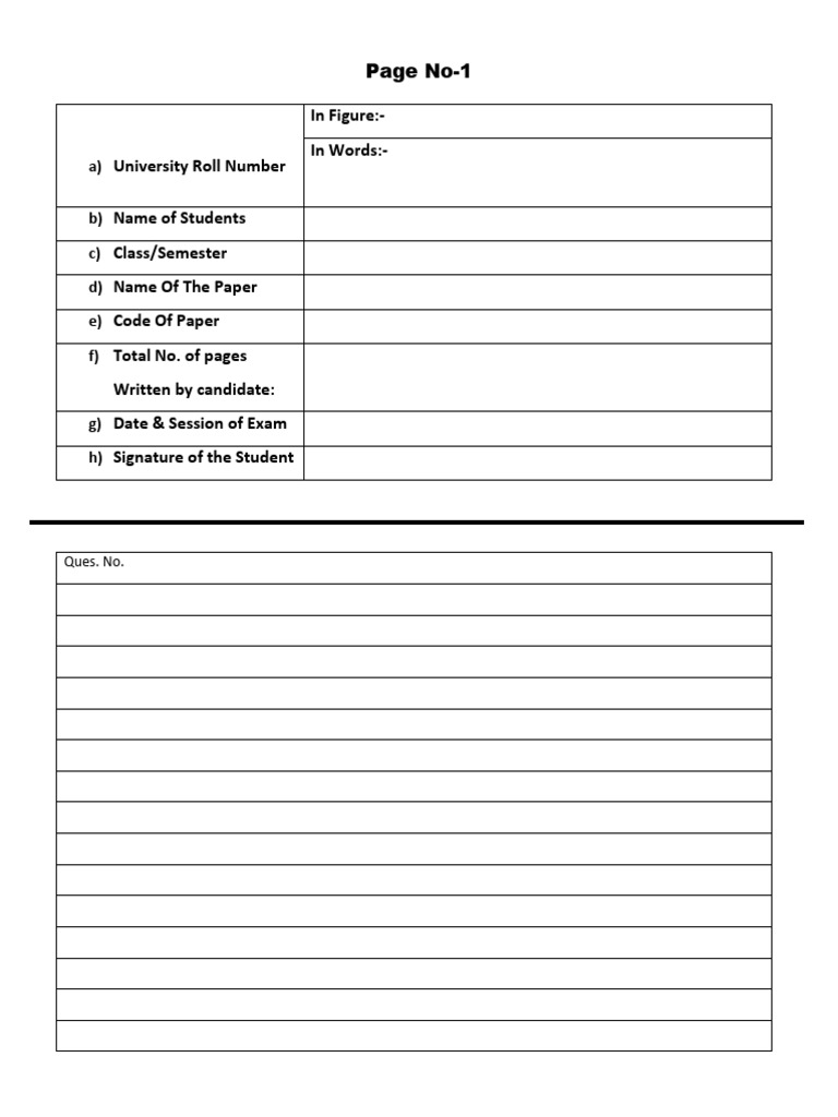 Mdu Exam Answersheet Format (1) | PDF
