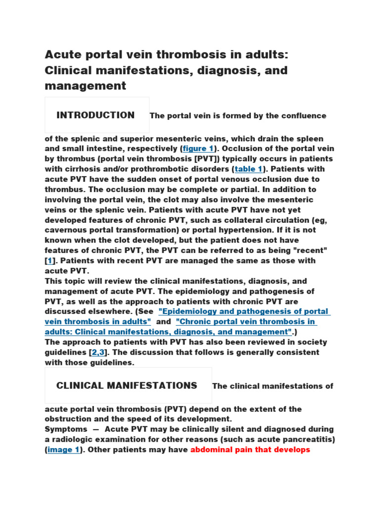 Tromboza porta | PDF | Thrombosis | Cirrhosis