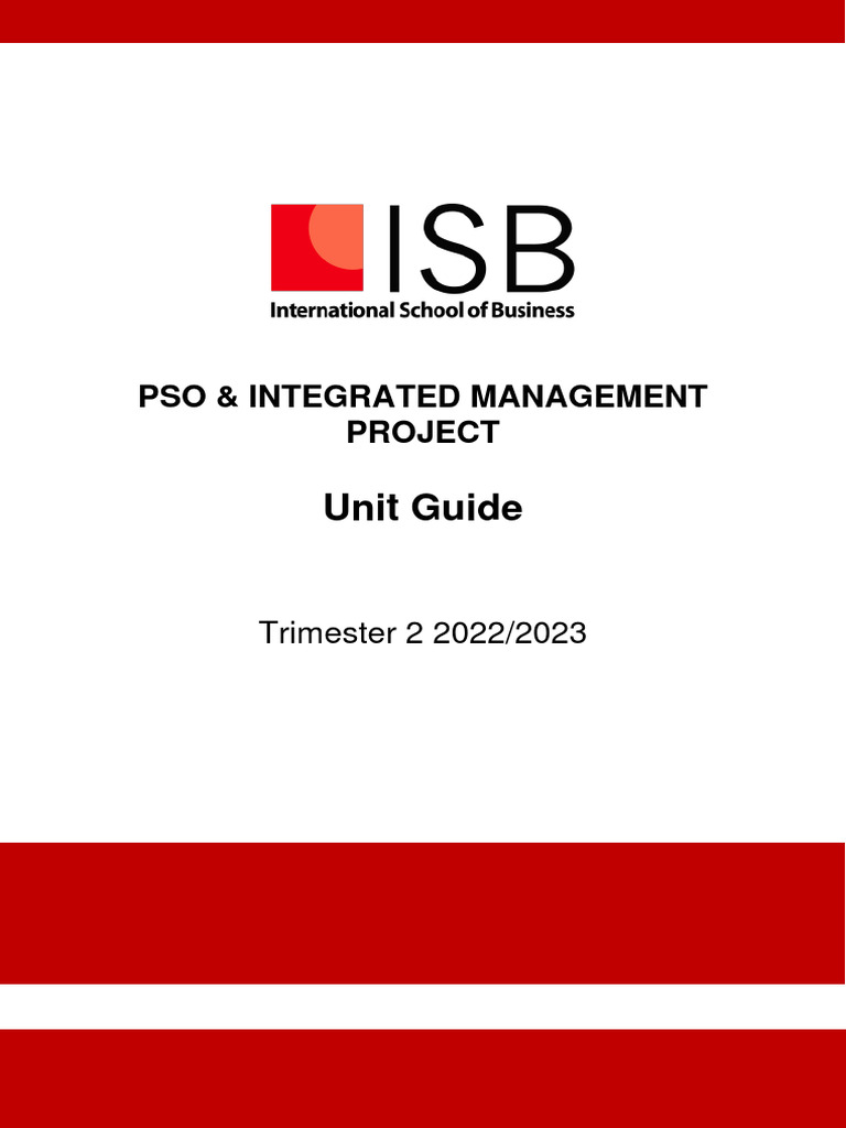 Unit Guide - PSO INTEGRATED MANAGEMENT PROJECT - 210123 | PDF | Theory ...