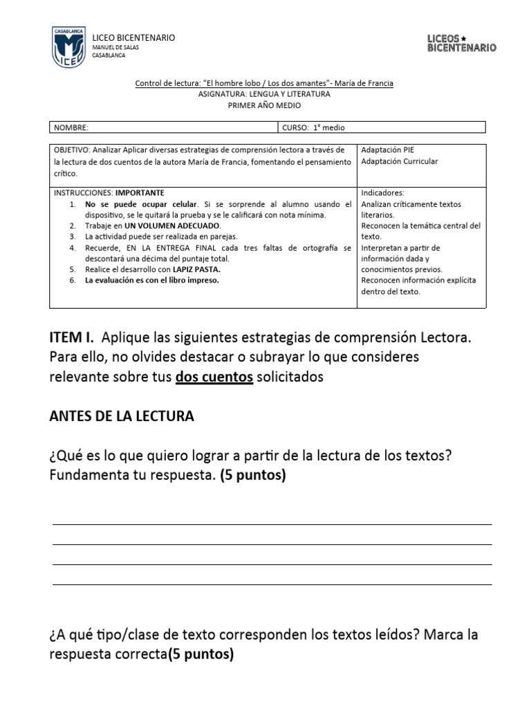 El Hombre Lobo y Los 2 Amantes - Doc. Version Final | PDF | Comprensión ...