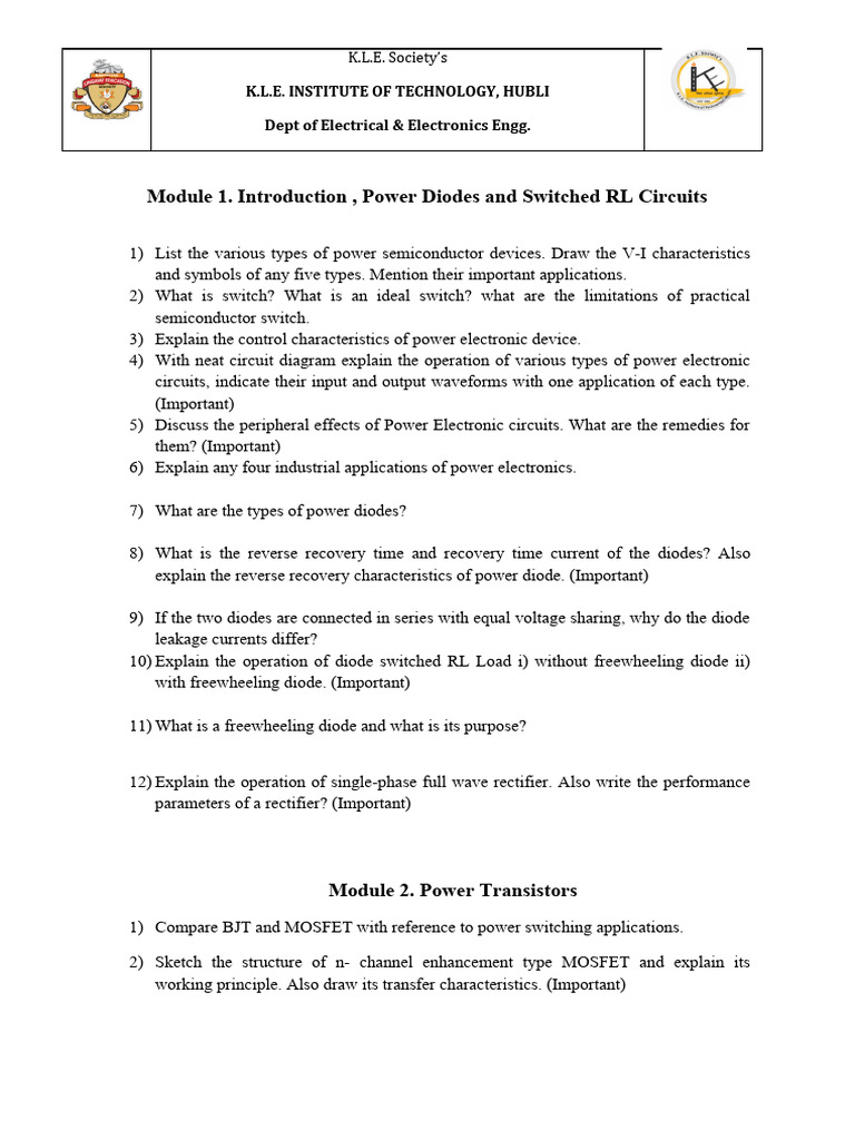 Power Electronics Study Guide | PDF | Power Electronics | Power Inverter