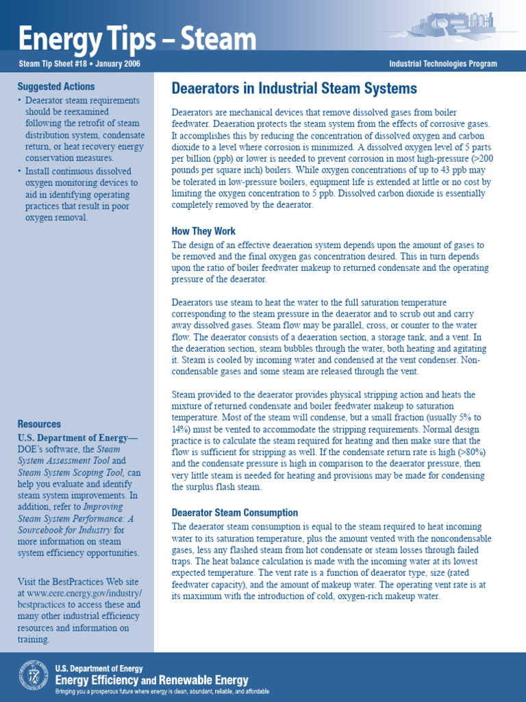 Steam Tip Sheet #18 | PDF | Boiler | Energy Technology
