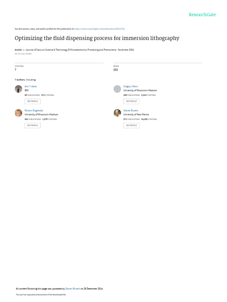 Optimizing The Fluid Dispensing Process For Immers | PDF ...