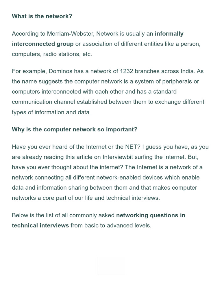 Top Networking Interview Questions (2024) - InterviewBit | PDF | Computer Network | Internet ...