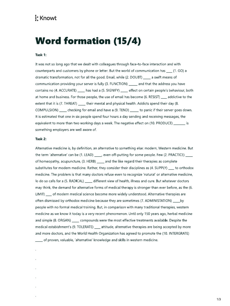 Word Form (paragraph) | PDF