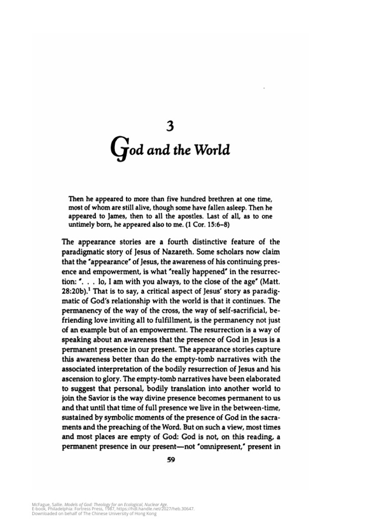 Models of God | PDF | Resurrection Of Jesus | God