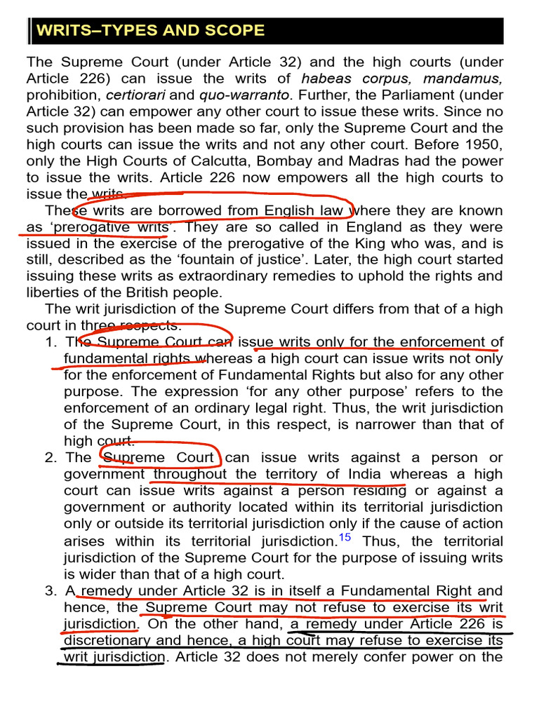 Writs | PDF | Writ | Writ Of Prohibition