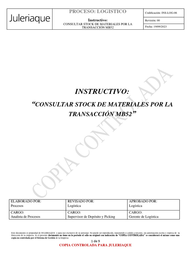 Consulta de Stock en MB52: Guía Práctica | PDF | Business | Informática