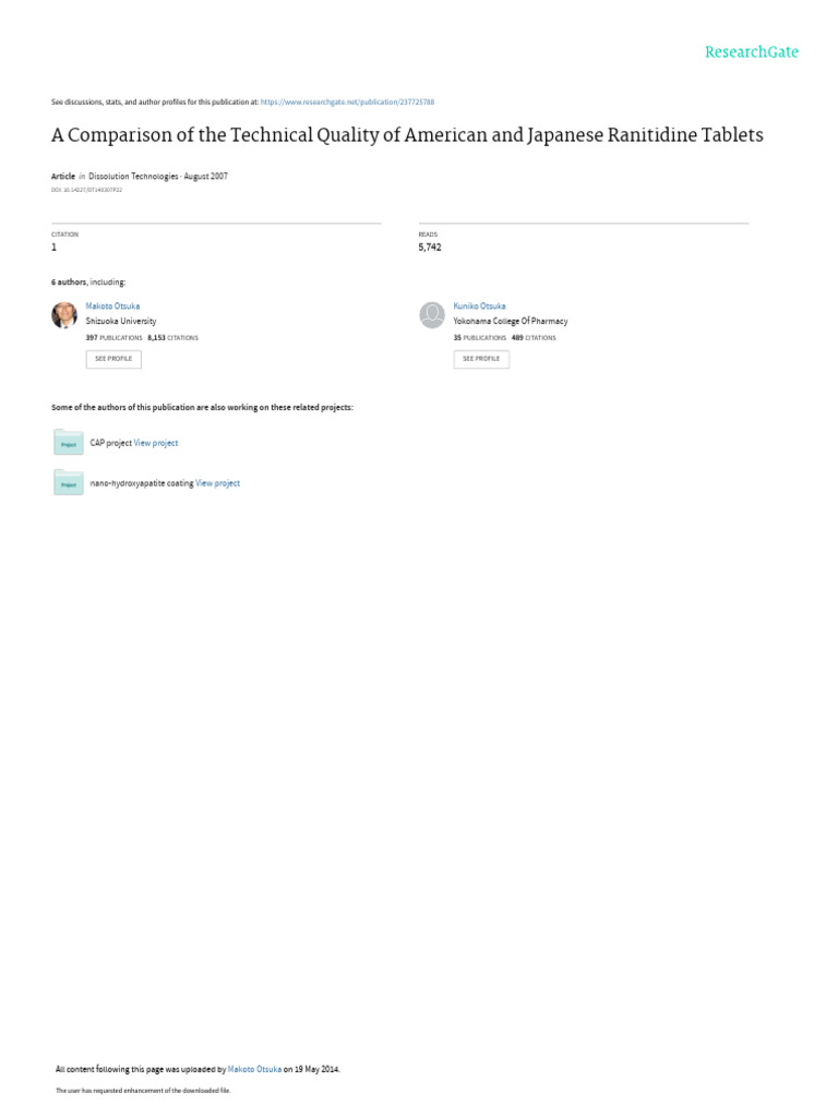 A Comparison of The Technical Quality of American | PDF | Generic Drug ...