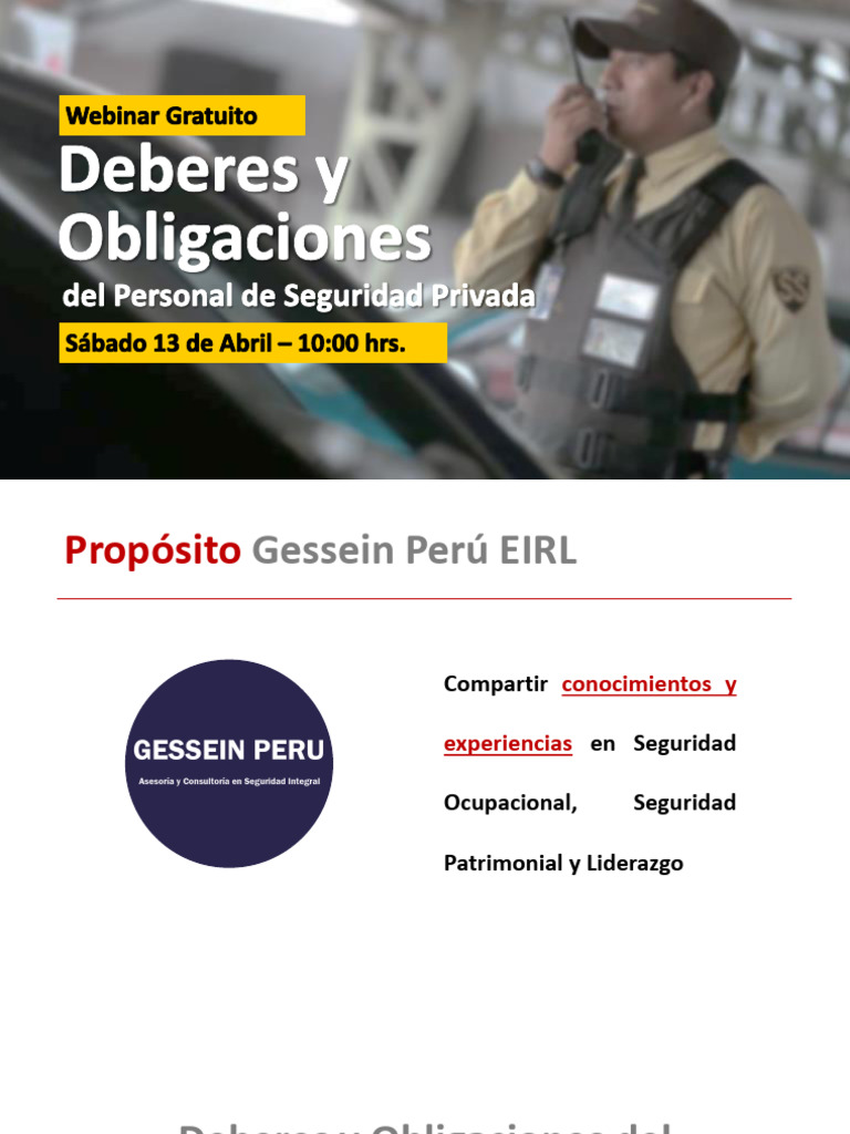 Obligaciones y Deberes Del Personal de Seguridad Privada | PDF | Documento de identidad | Valores