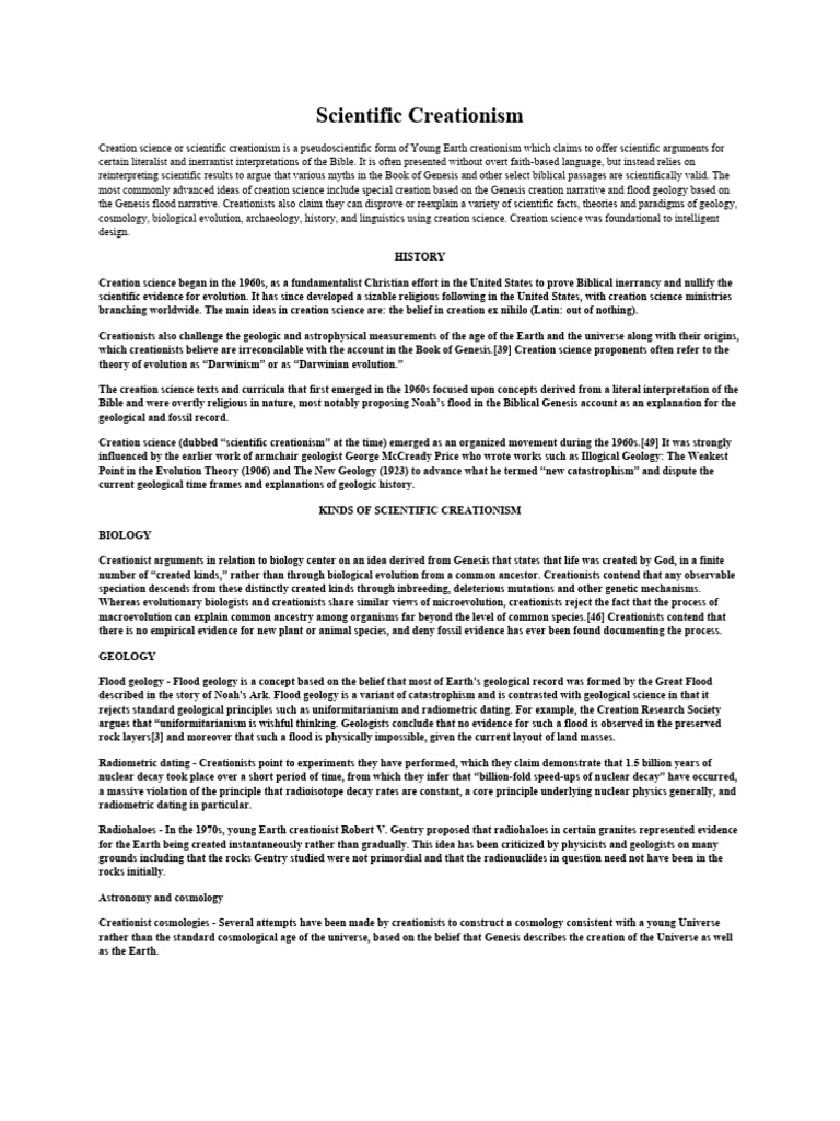 Document | PDF | Creationism | Science