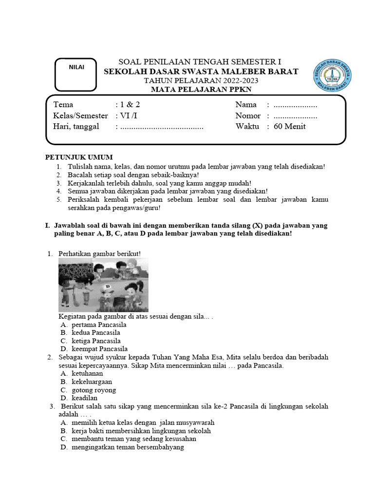 Soal Pts PPKN Kelas 6 | PDF