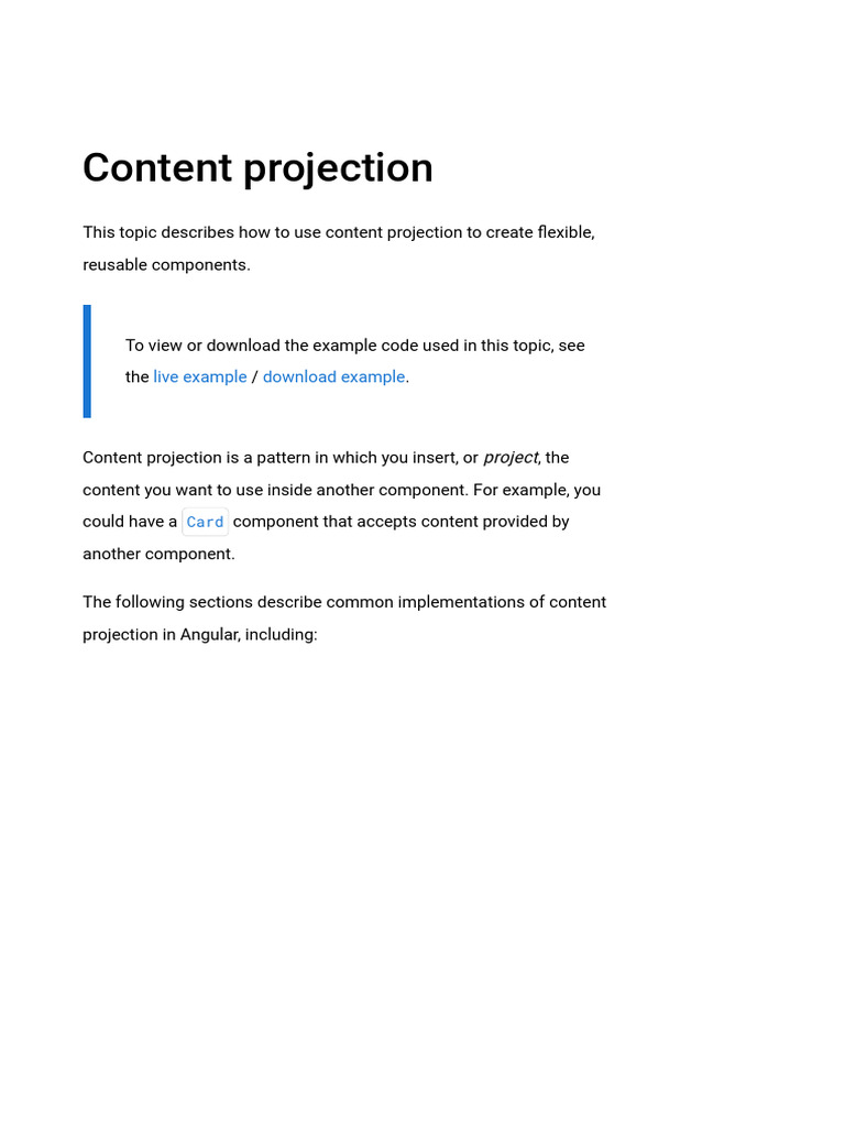 Angular - Content Projection | PDF | Software | Computer Science