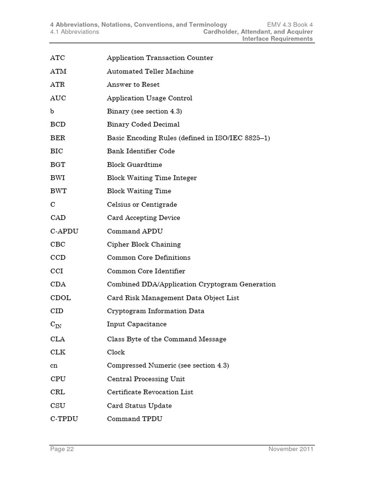 EMV - v4.3 - Book - 4 - Other - Interfaces - 20120607062305603 (1) - 2 | PDF | Emv | Computing