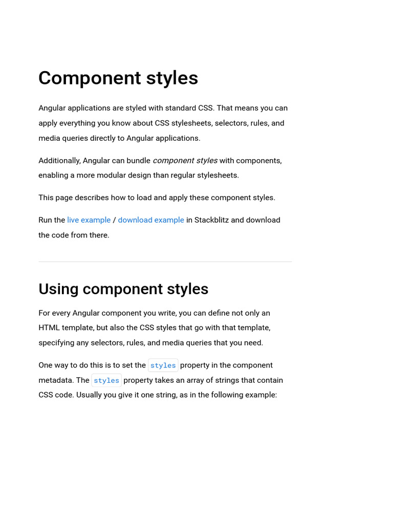 Angular Component Styling Guide | PDF | Hypertext | World Wide Web