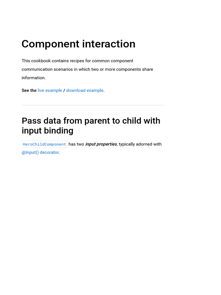 Angular - Component Interaction | PDF | Software | Computer Science Angular - Component Interaction | PDF | Software | Computer Science
