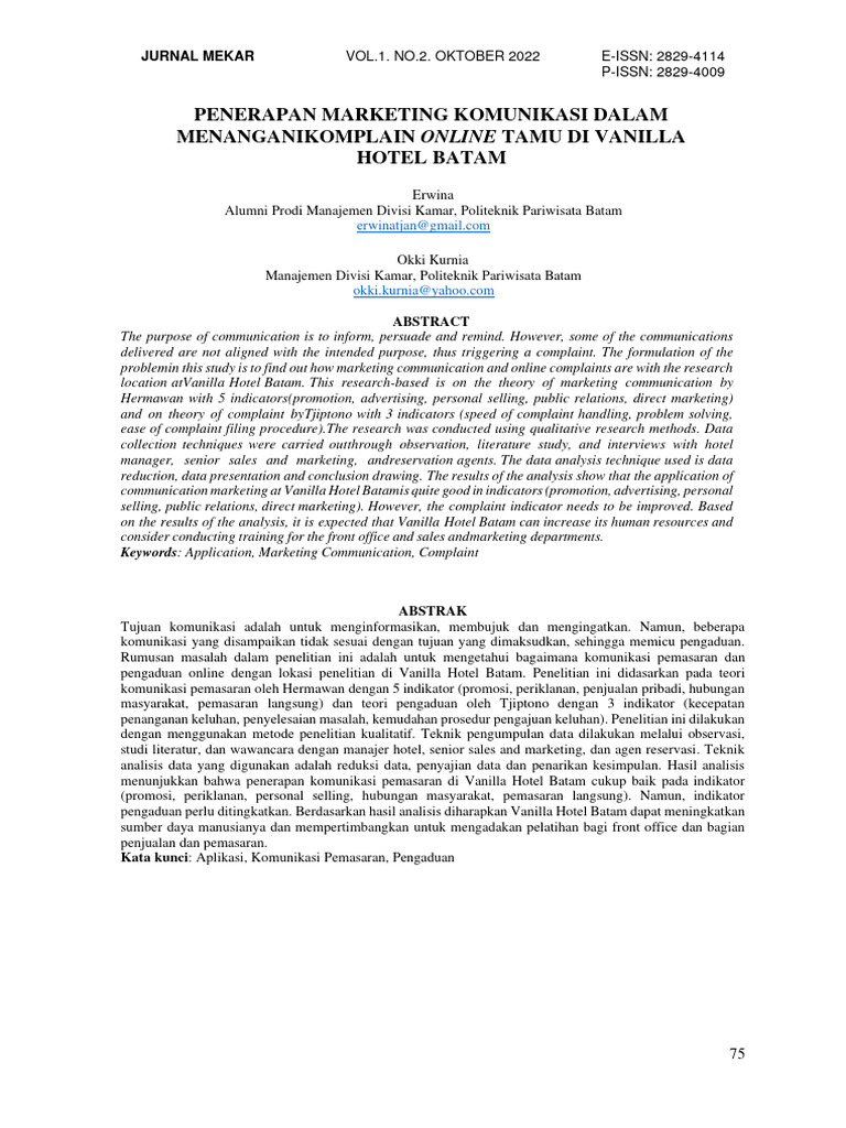 6 Penerapan Marketing Komunikasi Dalam Menangani Komplain Online | PDF ...