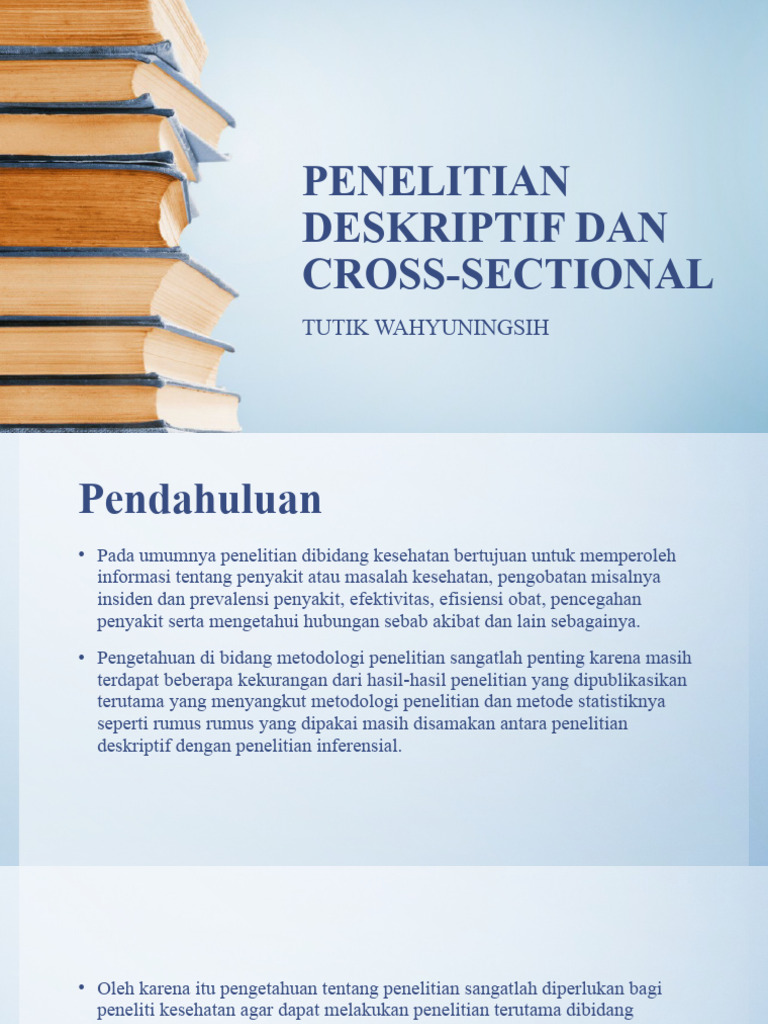 Penelitian Deskriptif Dan Cross-Sectional | PDF | Karier & Perkembangan | Sains & Matematika