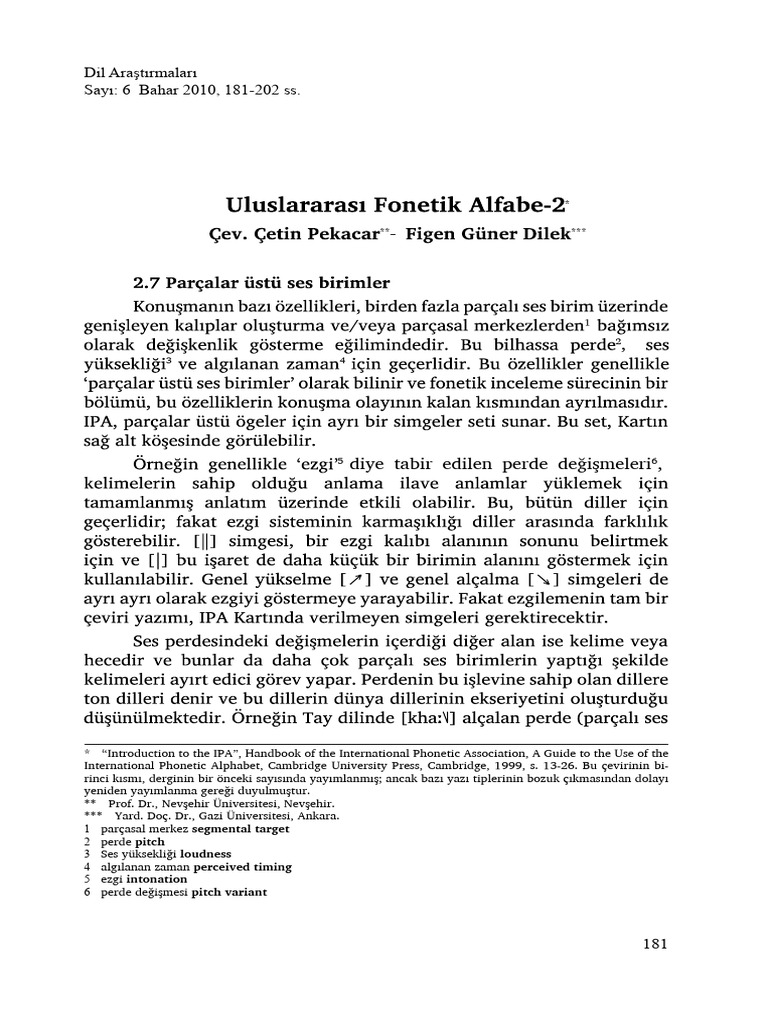 Uluslararasi Fonetik Alfabe 2 | PDF