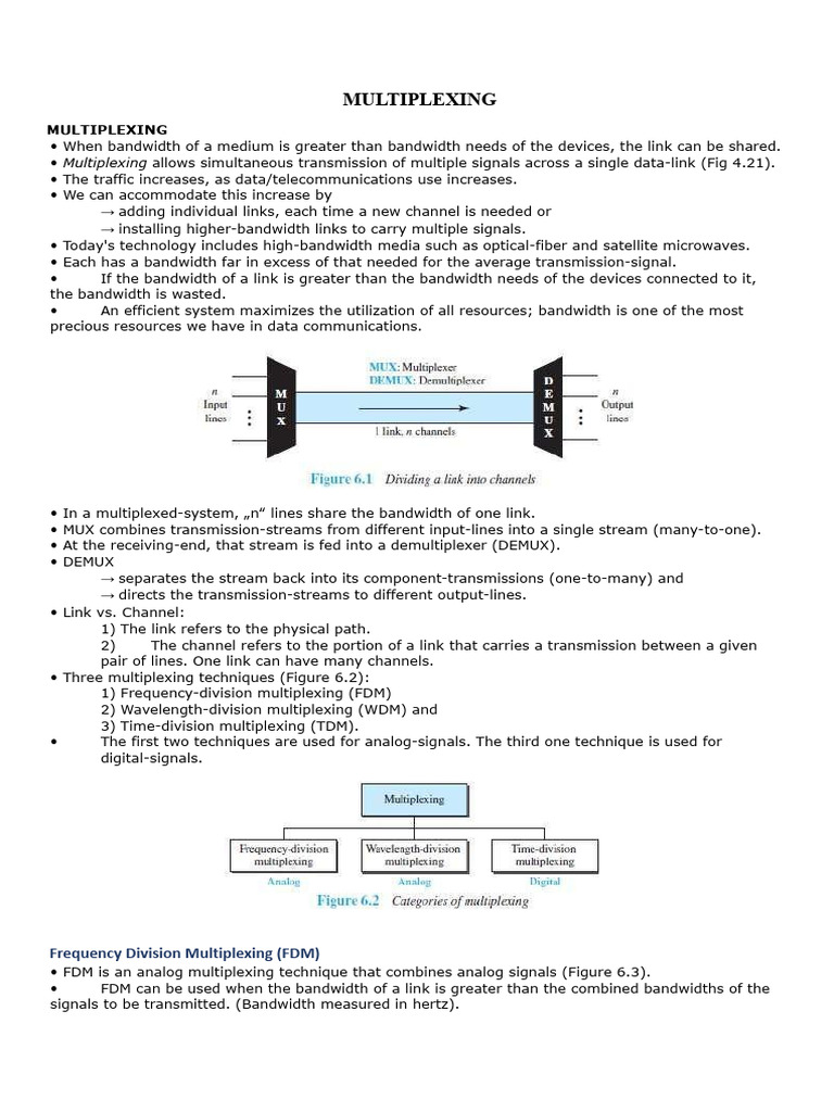 Multiplexing Pdf Multiplexing Electrical Engineering