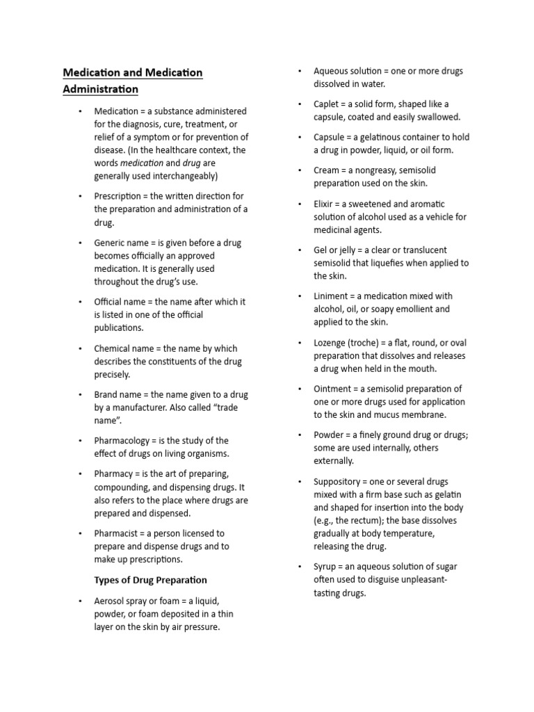 Medication Administration Guide | PDF | Injection (Medicine) | Pharmacology