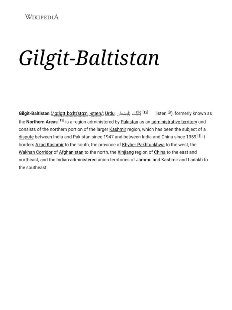 Gilgit-Baltistan: A Region in Focus | PDF