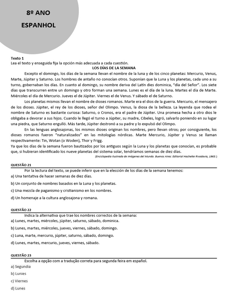 Guía de Español para 8º Grado | PDF