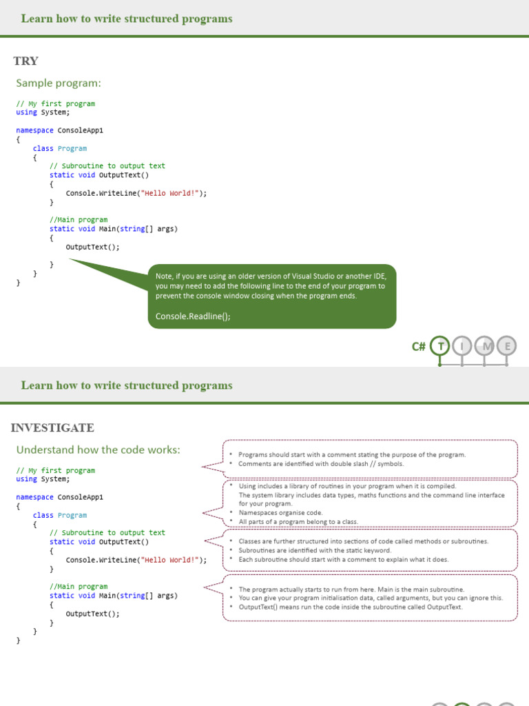 C# Program Structure and Basics | PDF | Parameter (Computer Programming ...