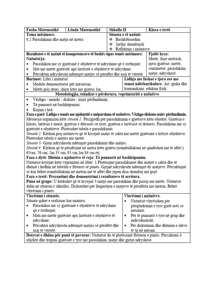 8.2. Parashikimi Dhe Matja Në Metra | PDF