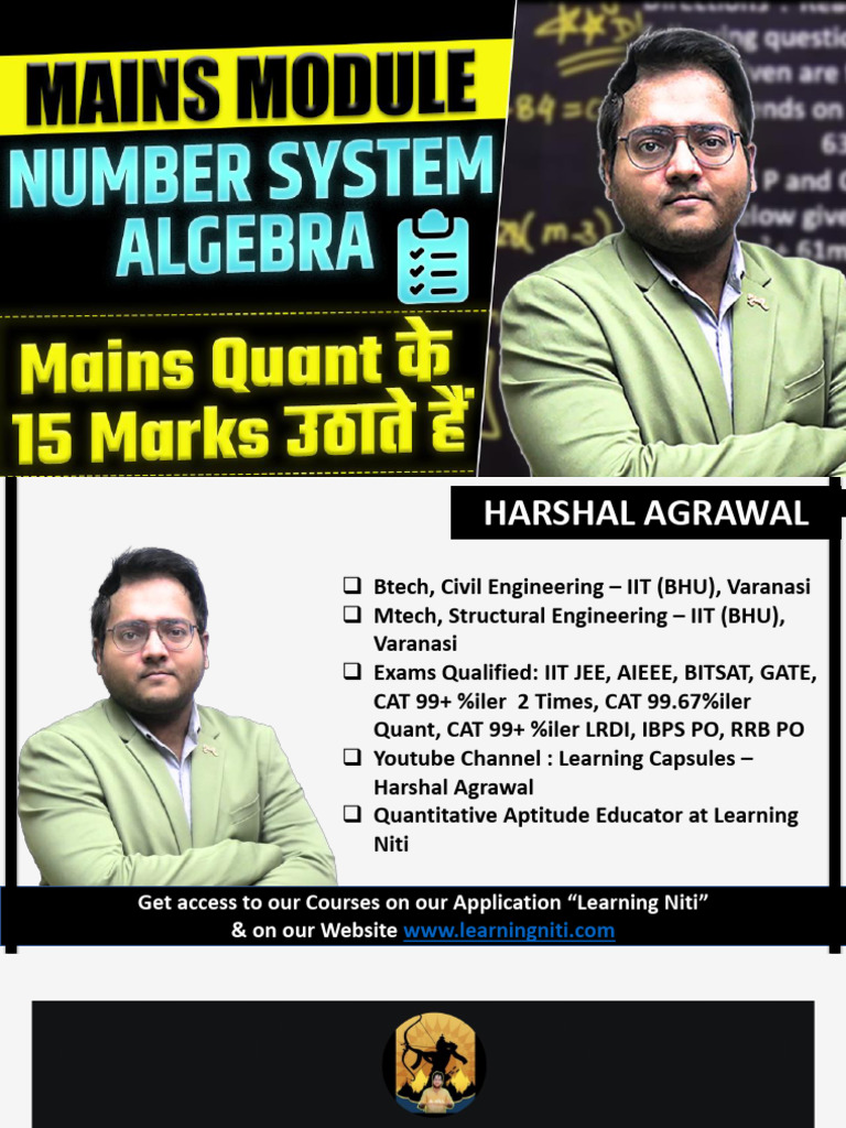 Algebra, Number System 27 March, Harshal Sir Learning Capsules | Download Free PDF | Mathematics
