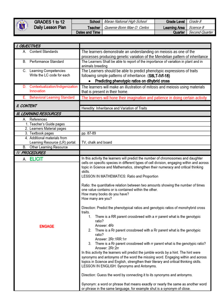 Cot 2 | PDF | Dominance (Genetics) | Genetics