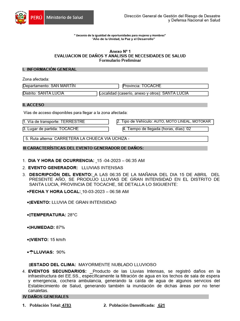 Edan 2023 Lluvias Santa Lucia | PDF | Inundar