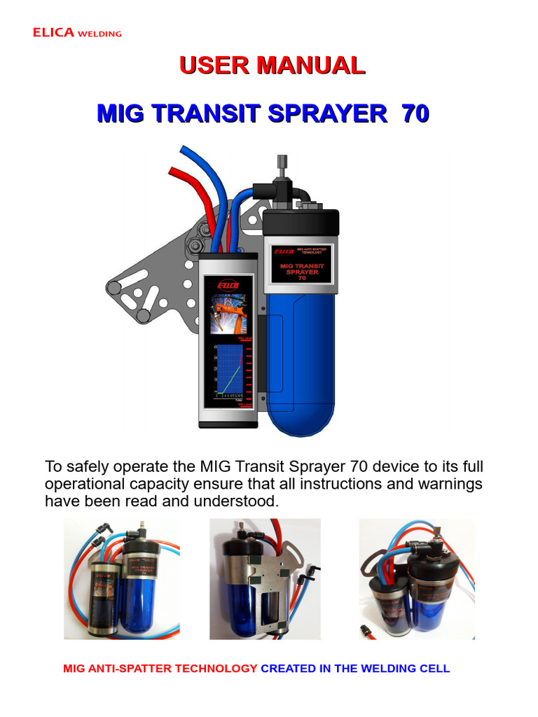 MIG Transit Sprayer 70 - User Manual 2019 | PDF | Welding | Construction