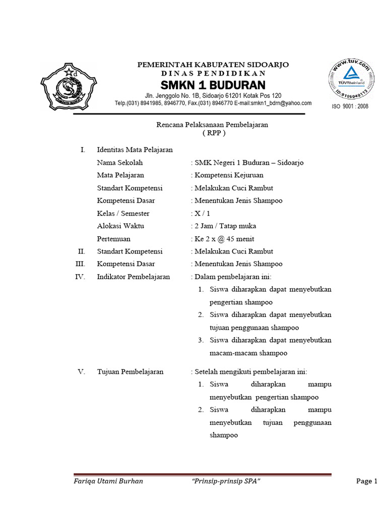 SMKN 1 Buduran: Pemerintah Kabupaten Sidoarjo Dinas Pendidikan | PDF