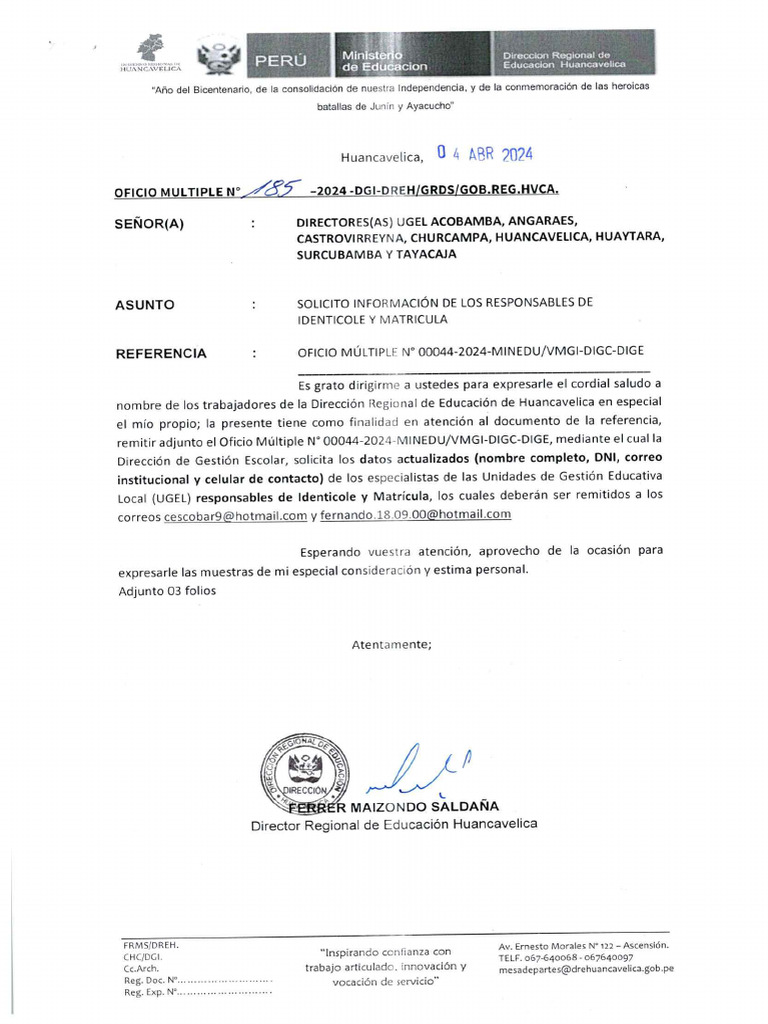 Memo - Mult.nº 185 | PDF