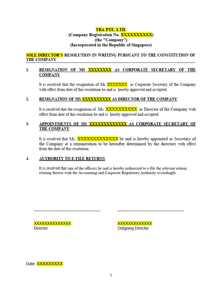 Corporate Secretary Resignation and Appointment | PDF | Government ...