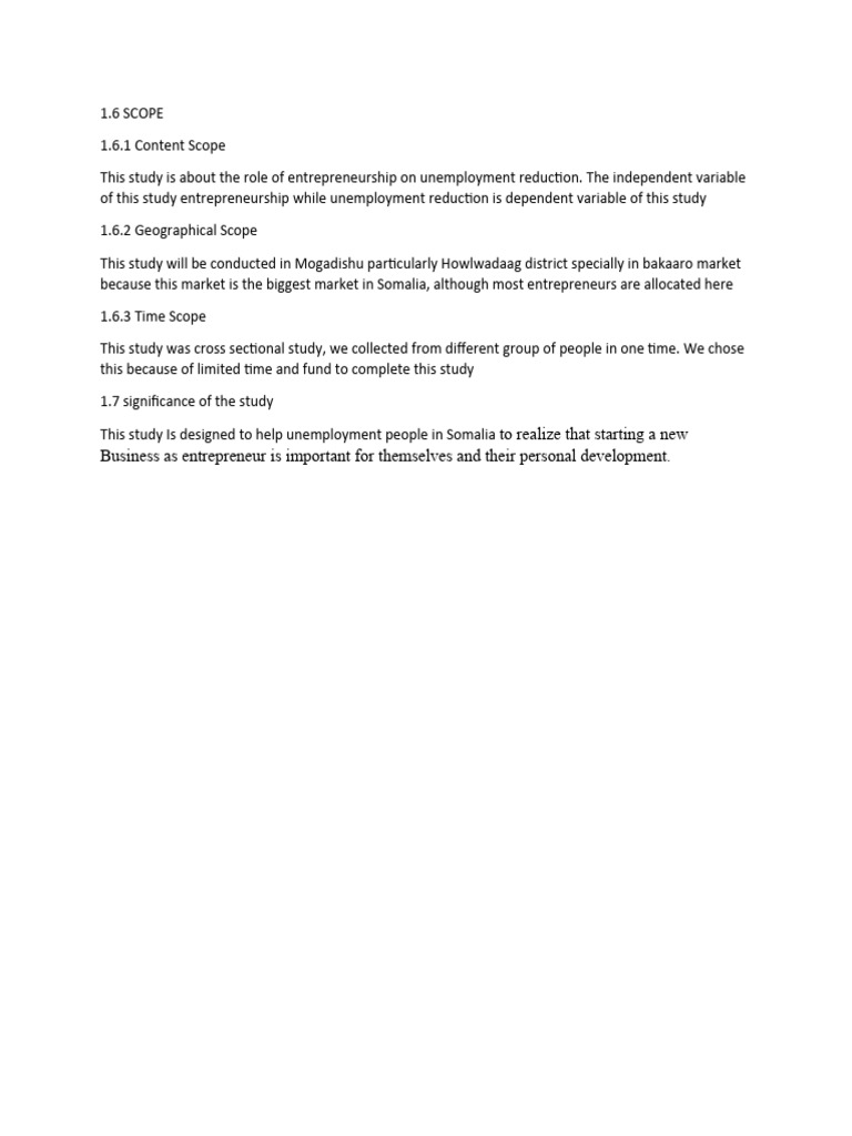 Scope and Significance | PDF