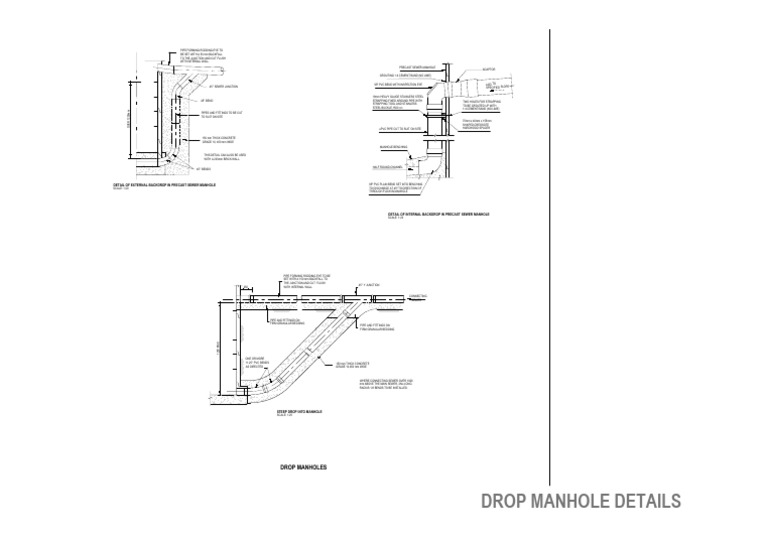 C02-50-003 Drop Manhole Details | PDF | Sanitary Sewer | Hydraulic ...