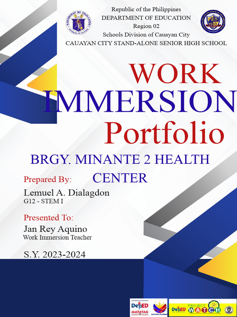 Work Immersion Portfolio Kirigaya | PDF | Job Interview | Learning
