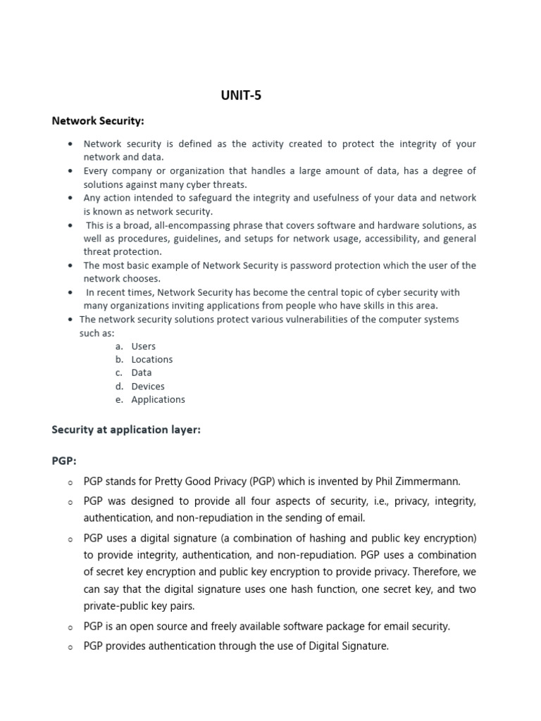 Unit-5 CNS | Download Free PDF | Transport Layer Security | Key (Cryptography)