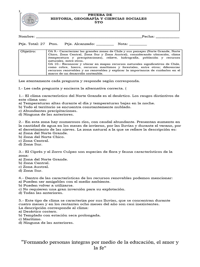 Ev Historia | Descargar gratis PDF | Chile | Clima