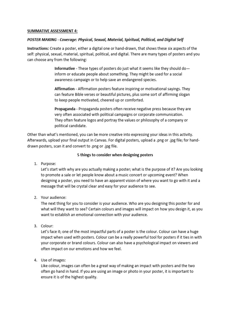 S4 SUMMATIVE Fourth Summative Assessment | PDF | Information | Poster