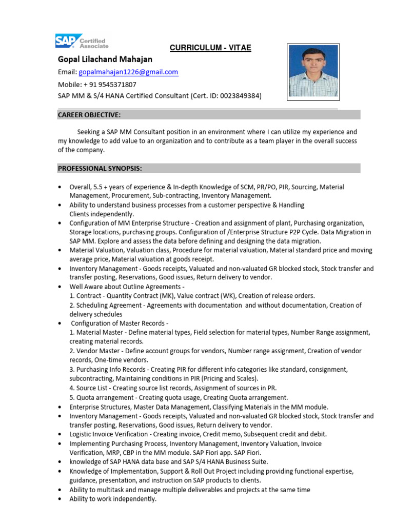 Naukri GopalLilachandMahajan (7y 0m) | PDF | Procurement | Supply Chain ...