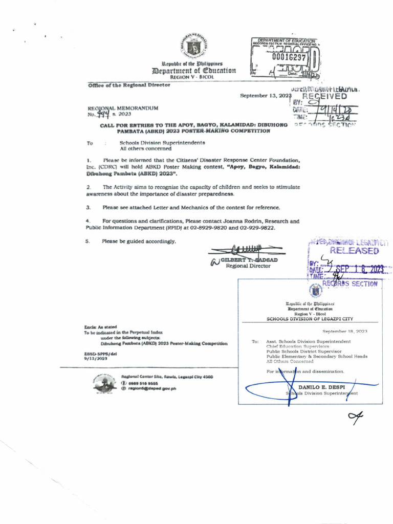 FYI Call For Entries To The APoy Bagyo Kalamidad Dibuhong Pambata ABKD ...