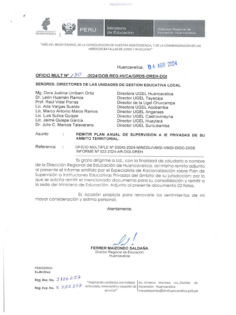 Oficio Mult. #180 | PDF