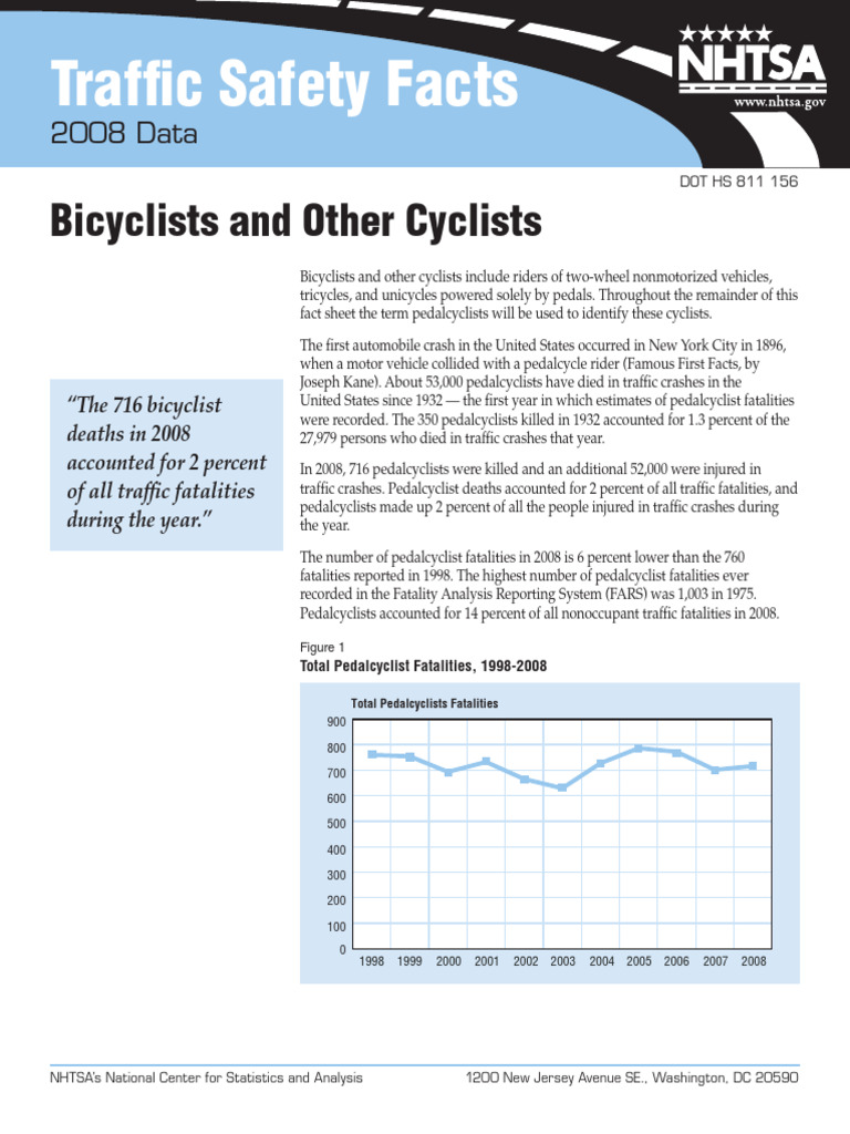 2008 BICYCLISTS & OTHER CYCLISTS Traffic Safety Fact Sheet | PDF ...