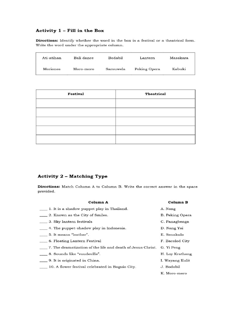 Activity Arts 8 Q4 | PDF