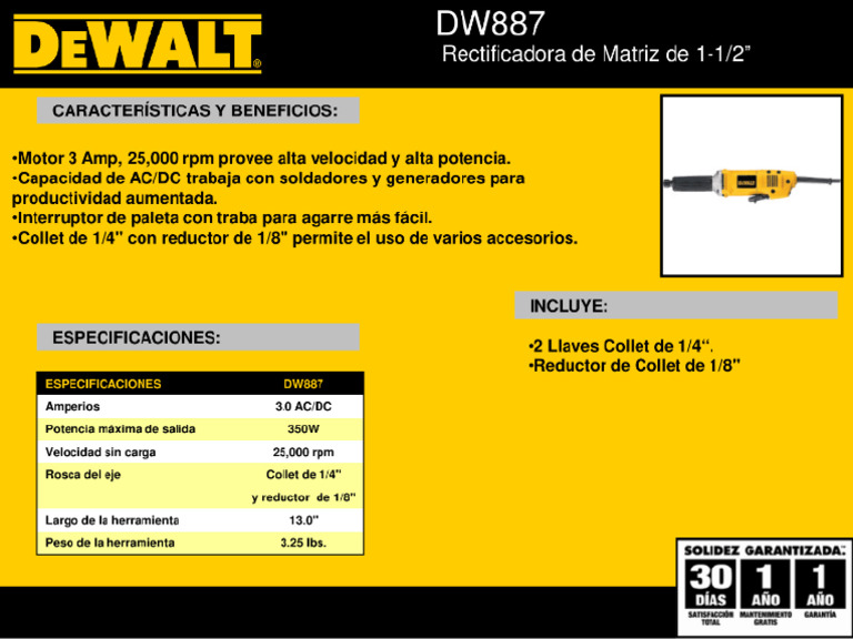dw887 Ficha Tecnica | PDF