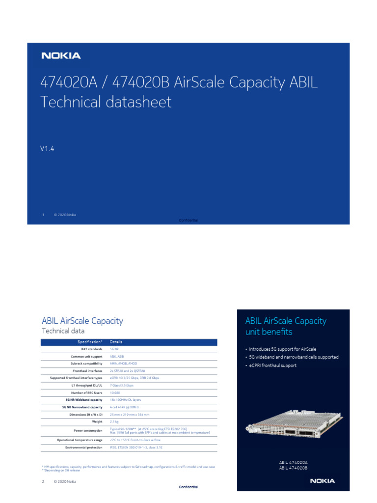 ABIL - AirScale - Capacity - Datasheet | PDF | Trademark | Computing
