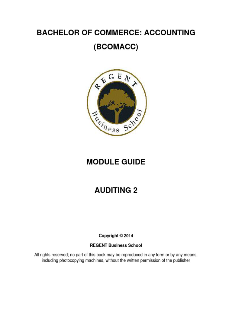 Bcom - Acc Auditing 2 | PDF | Audit | Financial Audit